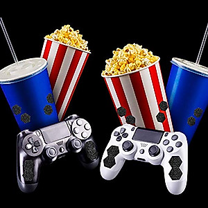 Zonon 4 Sheets Phone Grip Tape Stickers Anti Slip Cell Phone Keyboards Grips Mouse Grip Rubber Grip Tapes Stickers Hexagon Adhesive Grip Decals for Phone Case Game Machines Controllers (Black)