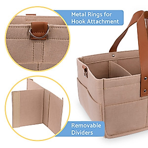 Diaper Caddy Organizer Made with Premium Felt, Diaper Organizer Storage & Baby Travel Essential, Baby Organizer Nursery Bag Must Haves, Practical Gifts for Baby Shower, Newborn & Expecting Parents