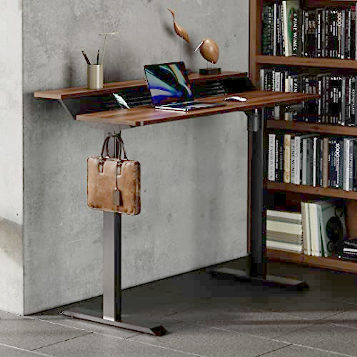 Fenge Standing Desk,55x24 Inches Electric Height Adjustable Stand up Desk,2 Tier Sit Stand Home Office Desk,Memory Computer Standing Table Ergonomic Workstation