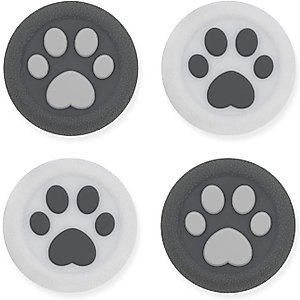 GeekShare Cat Paw Playstation 4 Controller Thumb Grips-Silicone Joystick Button Caps-Analog Thumbsticks Cover Set Compatible with Switch Pro and PS4 PS5 Controller-2 Pair/4 Pcs(Sesame Gray)