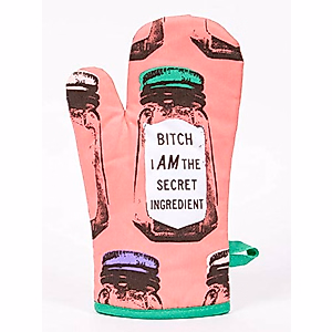 Blue Q Oven Mitt, Bitch I Am the Secret Ingredient, Super-Insulated Quilting, Natural-Fitting Shape, 100% Cotton