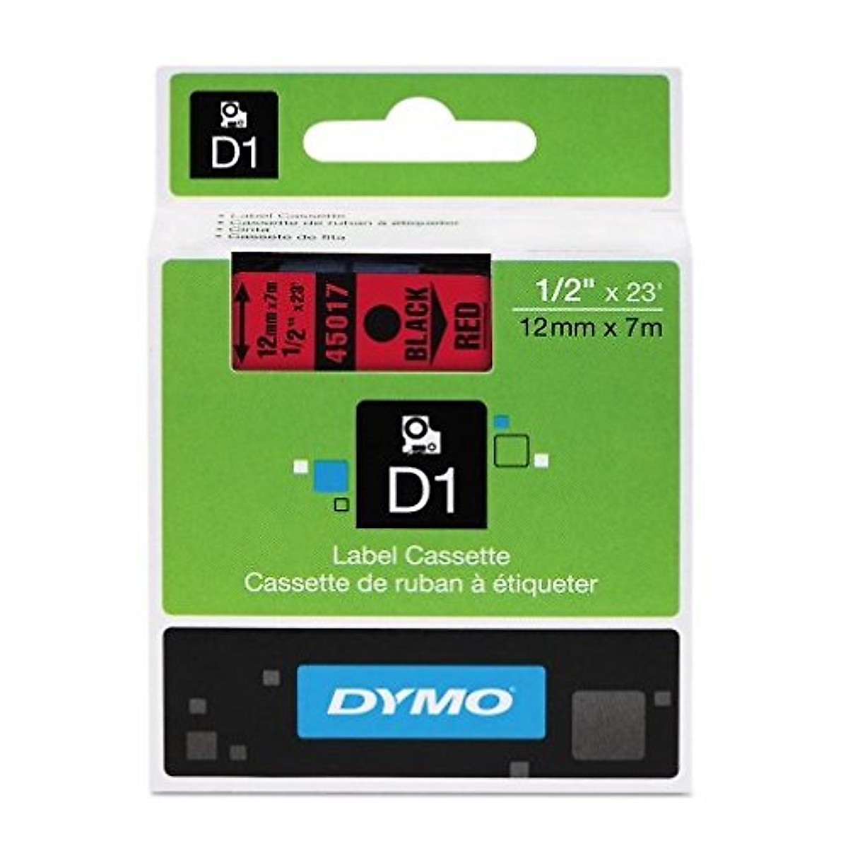 DYMO D1 Black Red 45017 Label Cassette - 1/2'' x 23' by DYMO