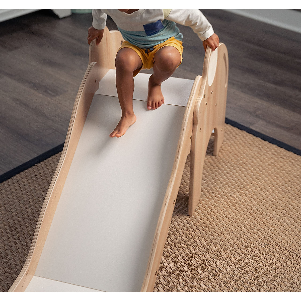 Avenlur Nima Indoor Slide - Elephant Shape Montessori Waldorf Style - Safe, Sturdy, and Reliable - Perfect Indoor Play Space for Developing Motor Skills and Balance in Toddlers and Kids Ages 1 to 5yrs