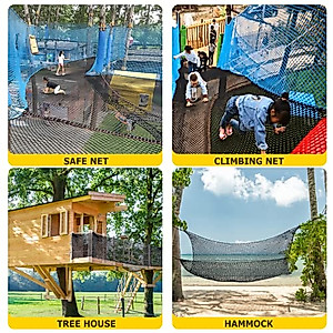 YUCHENGTECH Climbing Cargo Net 9.8' x 9.8' Kids Playground Net Double Layers Heavy Duty Backyard Net Bridge for Tree House Tree Fort Back Yard (9.8' X 9.8')