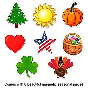 Bigtime Signs Welcome to Our Home White Wood Grain Print Wall & Front Door Decor - Welcome Sign for Front Door with Interchangeable Home Sign Magnets Halloween, Easter, Fall, Christmas, Valentines