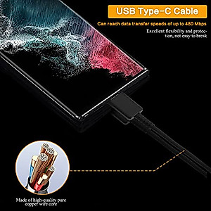 USB C Superfast Charger, USB Type-C to USB Type-C Cable 5ft and 25W Wall Charger Fast Charging PD Adapter Compatible with Samsung Galaxy Ultra S23/S22/S21/S20+ Note 20/10 A71 A53 (2-Pack)