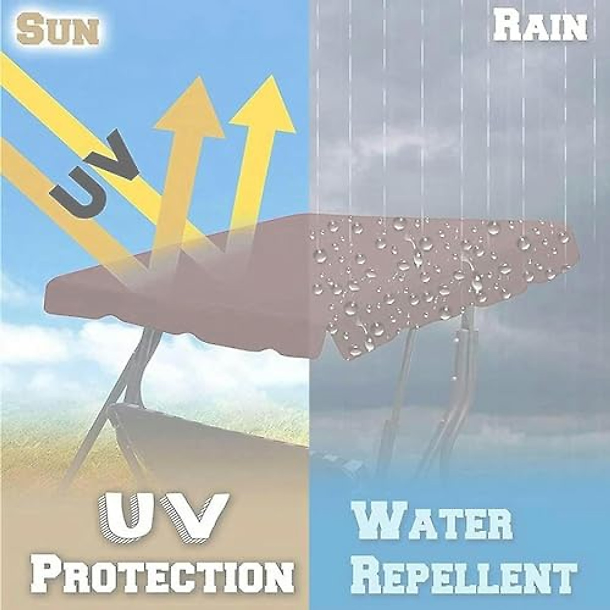 BTURYT Swing Chair Canopy Replacement 2/3 Seater Patio Swing Cover Waterproof UV Resistant Swing Canopy Cover for Garden Outdoor Patio