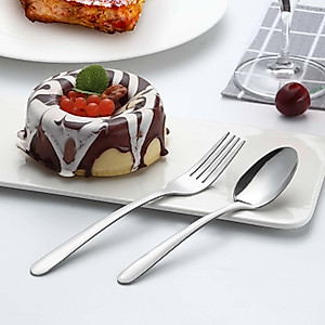 APEO 40 Piece Stainless Steel Silverware Set for 8, Premium Polished Flatware Sets, Forks Spoons and Knives Set, Food-Grade Cutlery Set for Home Kitchen Restaurant Hotel, Dishwasher Safe Utensils Set