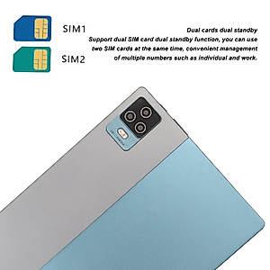 DAUERHAFT Digital Tablet, Front 8MP Rear 16MP WiFi Tablet 4G LTE for Android 13.0 10.1 Inch Mulriple Interface for Video for Learning (Blue)