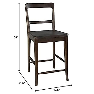 Amazon Brand – Stone & Beam Modern Farmhouse Counter-Height Barstool, 39"H, Birch Wood, Brown