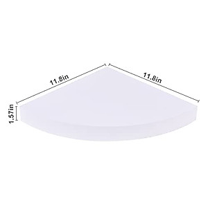 Corner Floating Shelves Wall Mount (2 Pack) (White)