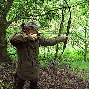 SinoArt 59" Folding Bow Black Alloy Archery Bow Right Hand for Hunting or Target (35Lbs)