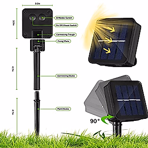 Solar Outdoor Lights Christmas Star Lights Outdoor Total 46FT 100LED Solar Lights Outdoor Waterproof 8 Modes Solar String Lights Solar Outdoor Lights Decorative for Garden Yard Party Warm White 2 Pack