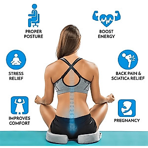 LIONICE Premium Soft Hip Support Pillow - 2023 New Soft Hip Support Butt Cushion Seat for Desk Chair, Ergonomic Memory Foam Office Computer Chair Seat Cushion, Car Seat Cushion Pad for Driver (Grey)