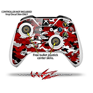 WraptorSkinz Decal Vinyl Skin Wrap Compatible with Xbox One S Console and Controllers - WraptorCamo Digital Camo Red