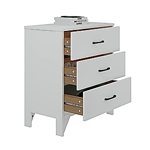 Panana 2/3/4 Drawer Dresser, Chest of Drawers Wooden Storage Dresser Cabinet Bedroom Furniture (White, 3 Drawer)