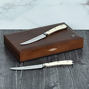 Wusthof Classic Ikon Creme Steak Knife Set with Wood Case (6 Piece)