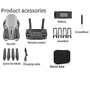 E88 Pro Drone with dual 4k camera, Kids/Beginner, wifi fpv 1080 hd, Dual foldable RC Quadcopter , Altitude hold, Headless mode, visual positioning, auto return, mobile app control, Black, 360 flip