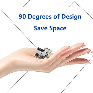 CERRXIAN 90 Degree USB Type E Adapter, Up Angle USB 3.2 Type E Male to Female Front Panel Internal Connector Adapter High Speed 10Gbps for USB C Header Motherboard(Up/A)