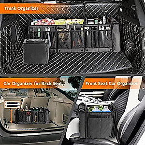 EAROND Car Trunk Organizer with Portable Leakproof Cooler Bag,Foldable Cover,Adjustable Securing Straps,Collapsible Trunk Organizer for Car,SUV,Truck and Other Vehicles(4-in-1 with Cooler)