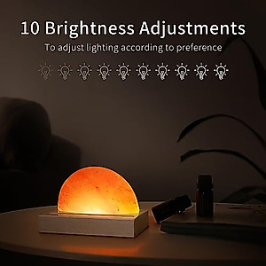 Himalayan Pink Salt Lamp Night Light, Natural Crystal Rock Salt Lamp Dimmable, Negative Ion Crystal Salt Lamp for Home Decoration, Ideal Gift for Friends