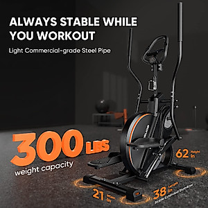 YOSUDA Pro Cardio Climber Stepping Elliptical Machine, 3-in-1 Elliptical Machine Stair Stepper Trainer, Total Body Fitness Cross Trainer with Quiet Magnetic Driving System, 16 Resistance