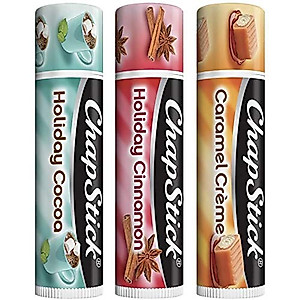 Chapstick Holiday Collection 2017, Pack of 3, Holiday Cinnamon, Caramel Creme & Holiday Cocoa, 0.15 Oz Ea