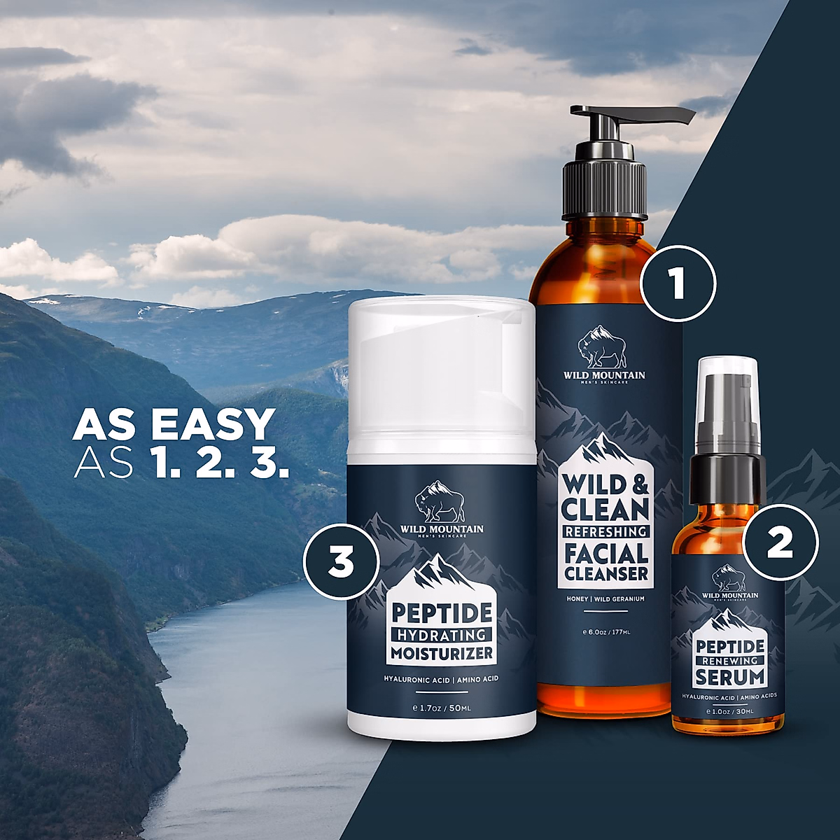 Mens Facial Care Kit - Mens Skin Care Kit - Face Care for Men - Men’s Skincare Set - Face Skin Care for Men - Mens Face Care Kit - Facial Kit for Men - Serum, Cleanser & Moisturizer Set