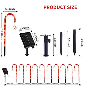 Christmas Candy Cane Lights with Snowflake