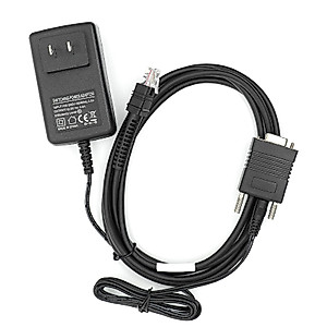 CARPSDZY DS3678 RS232 Serial Cable with 12V Power Supply for Zebra DS3608 DS3678 LI3608 LI3678 Handheld Barcode Scanner, RJ-45 Interface to DB9 Female Connector, 6.5FT(2M) Straight, 9 Pin, 12V