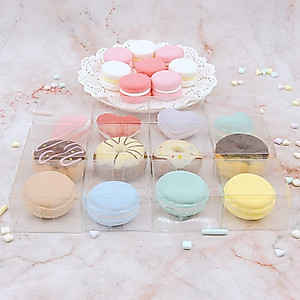 Capkyke 50pcs 2.2x2.2x1.4 Inch Oreo Boxes Small Clear Cookie Boxes Single Macaron Boxes Candy Boxes for Small Treat Wedding Favors Party Boxes Small Gift Boxes