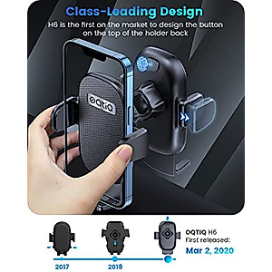 OQTIQ 3-in-1 Suction Cup Phone Holder Windshield/Dashboard/Air Vent, Dashboard & Windshield Suction Cup Car Phone Mount with Strong Sticky Gel Pad, Compatible with iPhone, Samsung & Other Cellphone