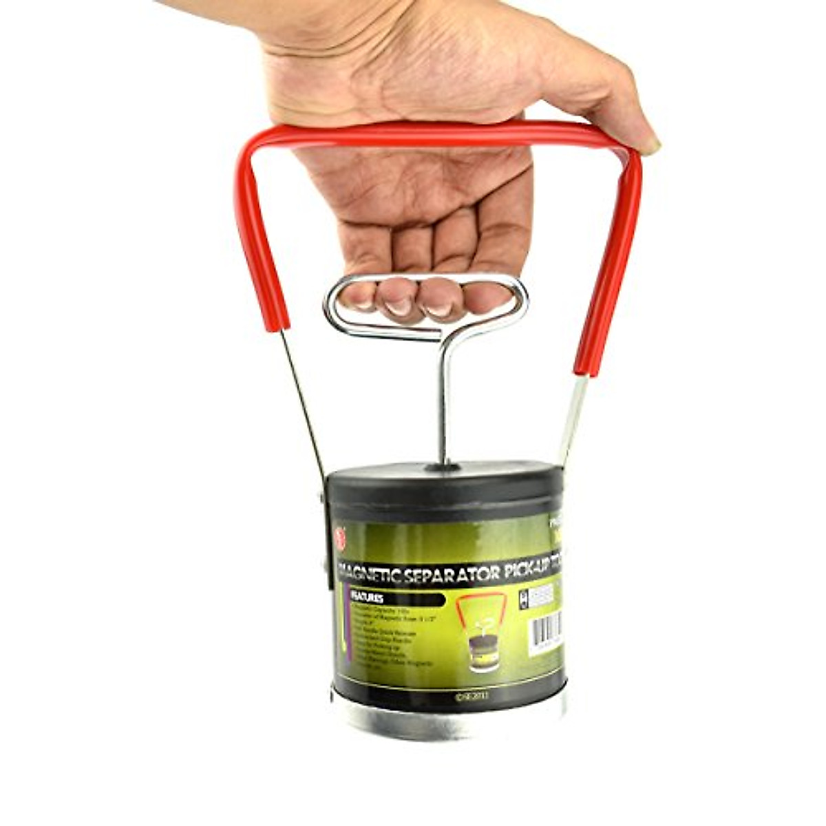 SE Magnetic Separator Pick-Up Tool with Quick Release, Outdoor Gold Panning Portable Magnetic Pickup Tool, Rubber Handle, Magnetic Capacity 16-lb