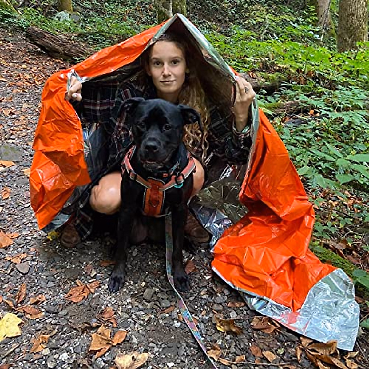 Rescue Essentials Hypothermia Wrap Blanket, Oversized 60" x 96", Mylar/Lightweight Polyethylene Fabric (Orange)