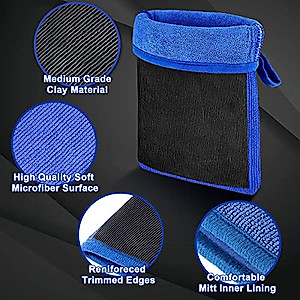 GMISUN Clay Mitt, 2 Pack Clay Bar Mitt for Car Detailing, Medium Grade Magic Car Wash Mitt Auto Detailing, Scratch Free and Paint Safe for Car Detailing Cleaning Polishing Paint, Glass, Wheels