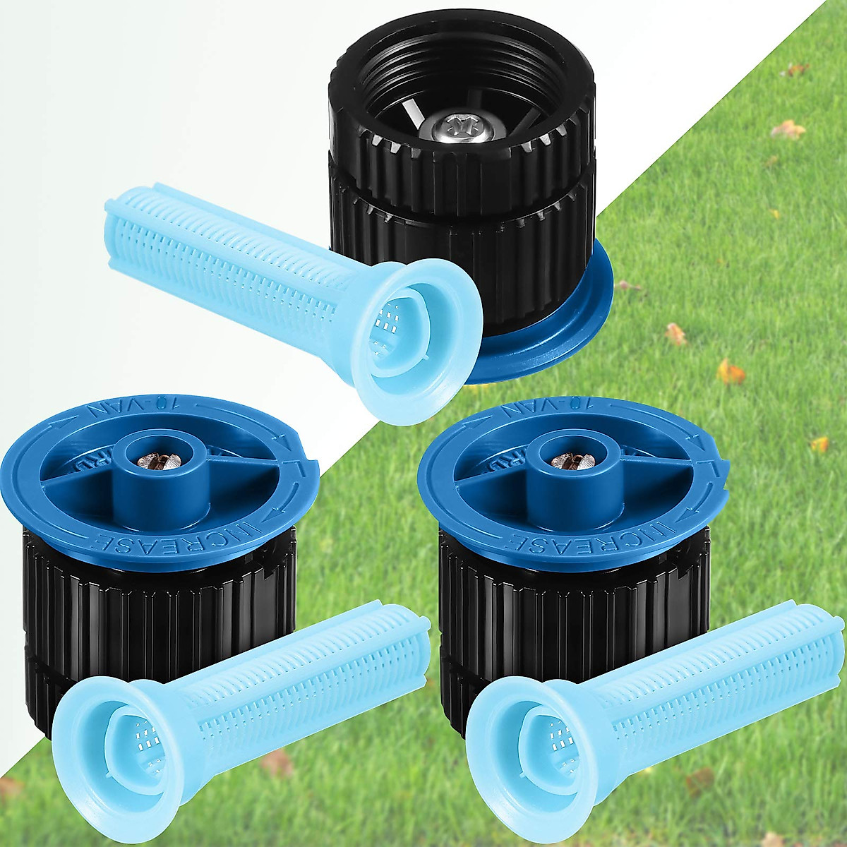 4 Pieces 10 VAN Variable Arc Adjustable Sprinkler Nozzle 360 Degree Rotating Scattering Nozzle Rotating Irrigation Spray Nozzle with Filter for Sprinklers Replacement