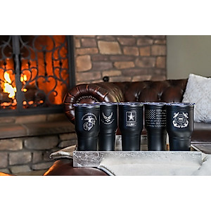 Military Gift Shop 30 oz Air Force Coffee Travel Mug | Double Wall Vacuum Insulated Coffee Tumbler | Stainless Steel Coffee Mug With Lid & Straw | Air Force 30oz Tumbler