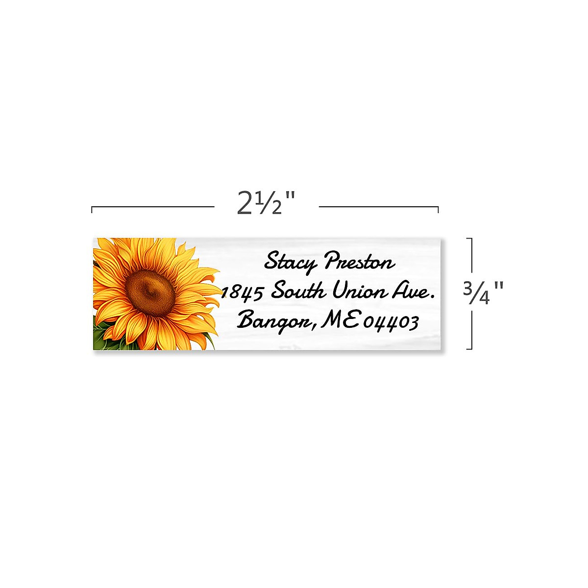 Teryiaco Personalized Return Address Labels - 11 Designs, Set of 250, Small Size 3/4" x 2-1/2"inches, self-Adhesive Flat Sheet Labels, Custom self-Adhesive Sticker Rolls (Daisy)