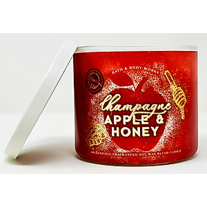 Bath + Body Works Champagne Apples and Honey Candle - Crisp Apples + Sparkling Champagne + Sweet Honey - 3 Wick Scented Candle for Fall - 14.5 Ounces - Fall Candles, 2024.