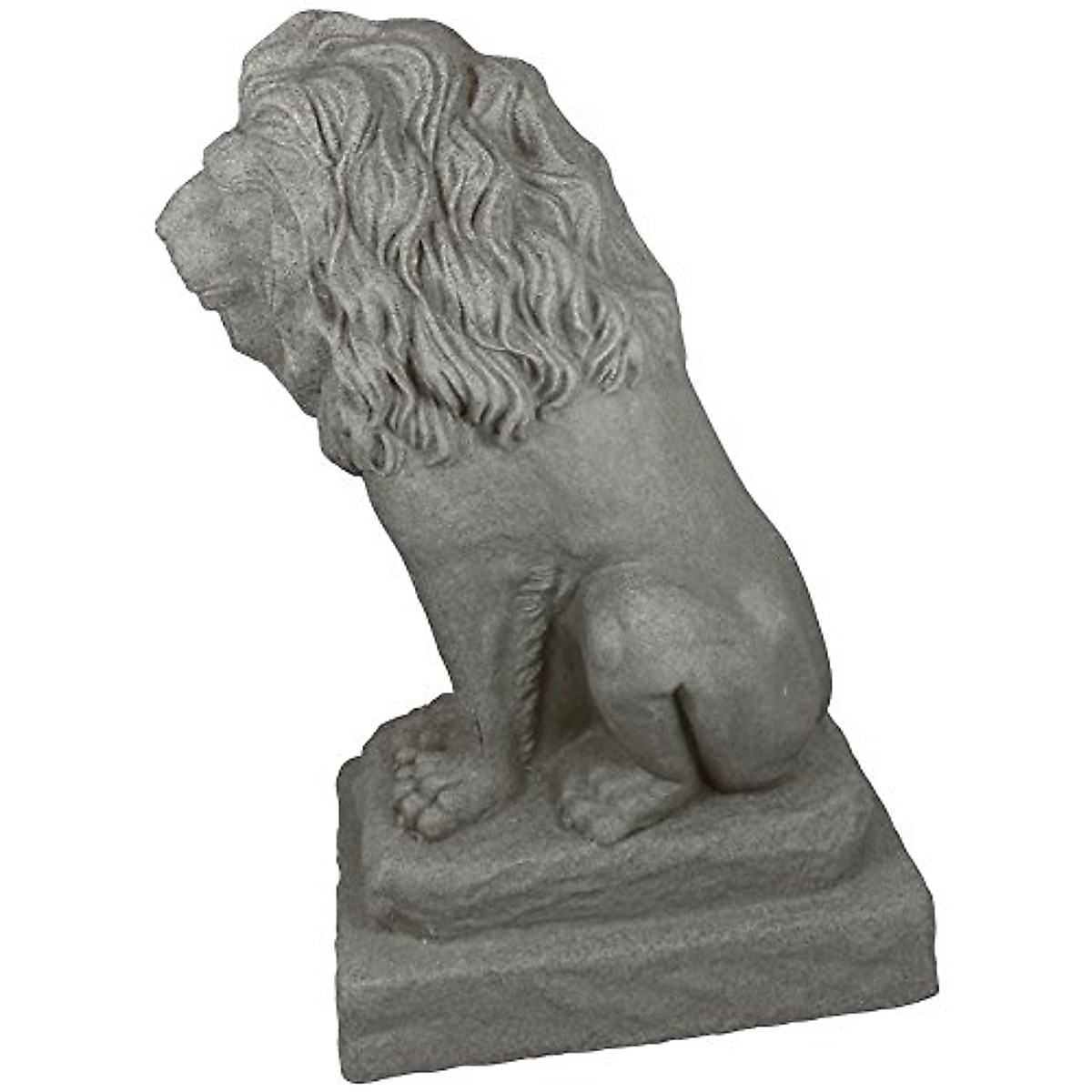 EMSCO Group Guardian Lion Statue – Natural Granite Appearance – Made of Resin – Lightweight – 28” Height