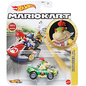 DieCast Hot Wheels Mario Kart Bowser Jr, Flame Flyer 1:64 Scale