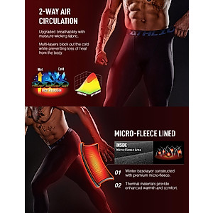 ATHLIO Men's Thermal Compression Pants, Athletic Running Tights & Sports Leggings, Wintergear Base Layer Bottoms, 3pack Thermal Pants Black/Black/Black, Large