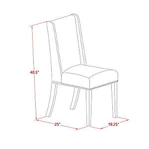 HomeStock Classic Charm 3-Pc Kitchen Dinette Set Included A Rectangular Dining Table & 2 Kitchen Parson Chairs, Cream Linen Fabric Kitchen Chairs Seat with Rubber Wood Legs, Linen White Finish
