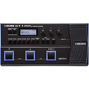 BOSS GT-1 Guitar Effects Processor Bundle with AC Adapter, Instrument Cable, Patch Cable, and Picks