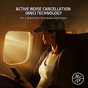 Razer Hammerhead True Wireless (2nd Gen) Bluetooth Gaming Earbuds: Chroma RGB Lighting -60ms Low-Latency- Active Noise Cancellation - Dual Environmental Noise Cancelling Microphones- Classic Black