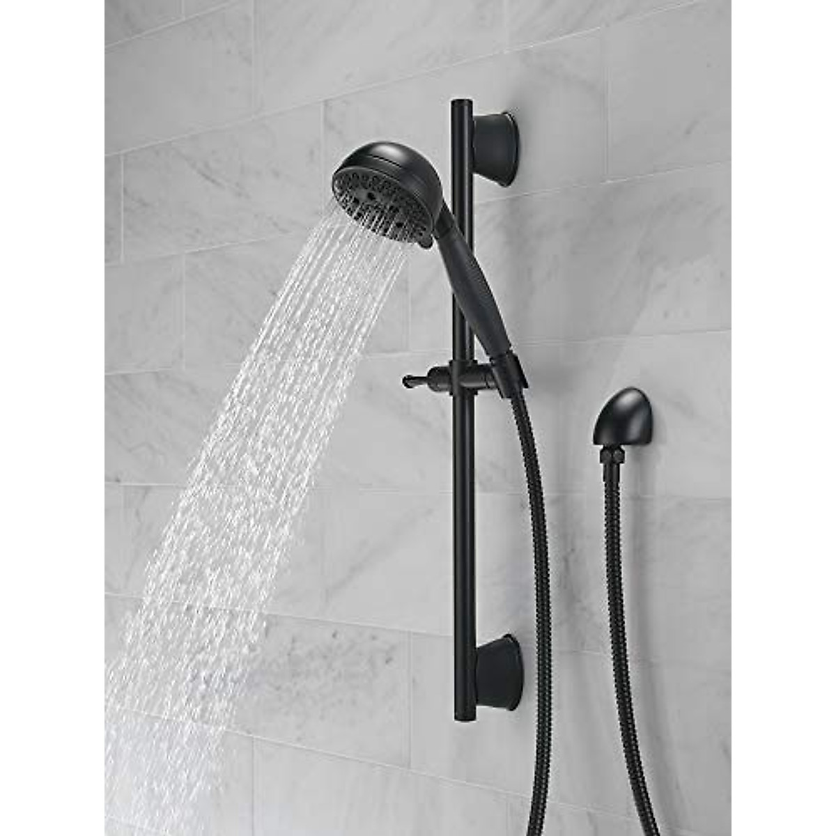 DELTA FAUCET 51559-BL H2Okinetic Slide Bar Hand Shower Handshower, Matte Black