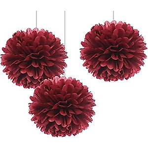 Burgundy Gold Birthday Party Decorations for Women Burgundy Gold HAPPY BIRTHDAY Banner Polka Dot Fans for Fall Burgundy Birthday Party Supplies/30th/40th/50th Birthday Decorations Autumn