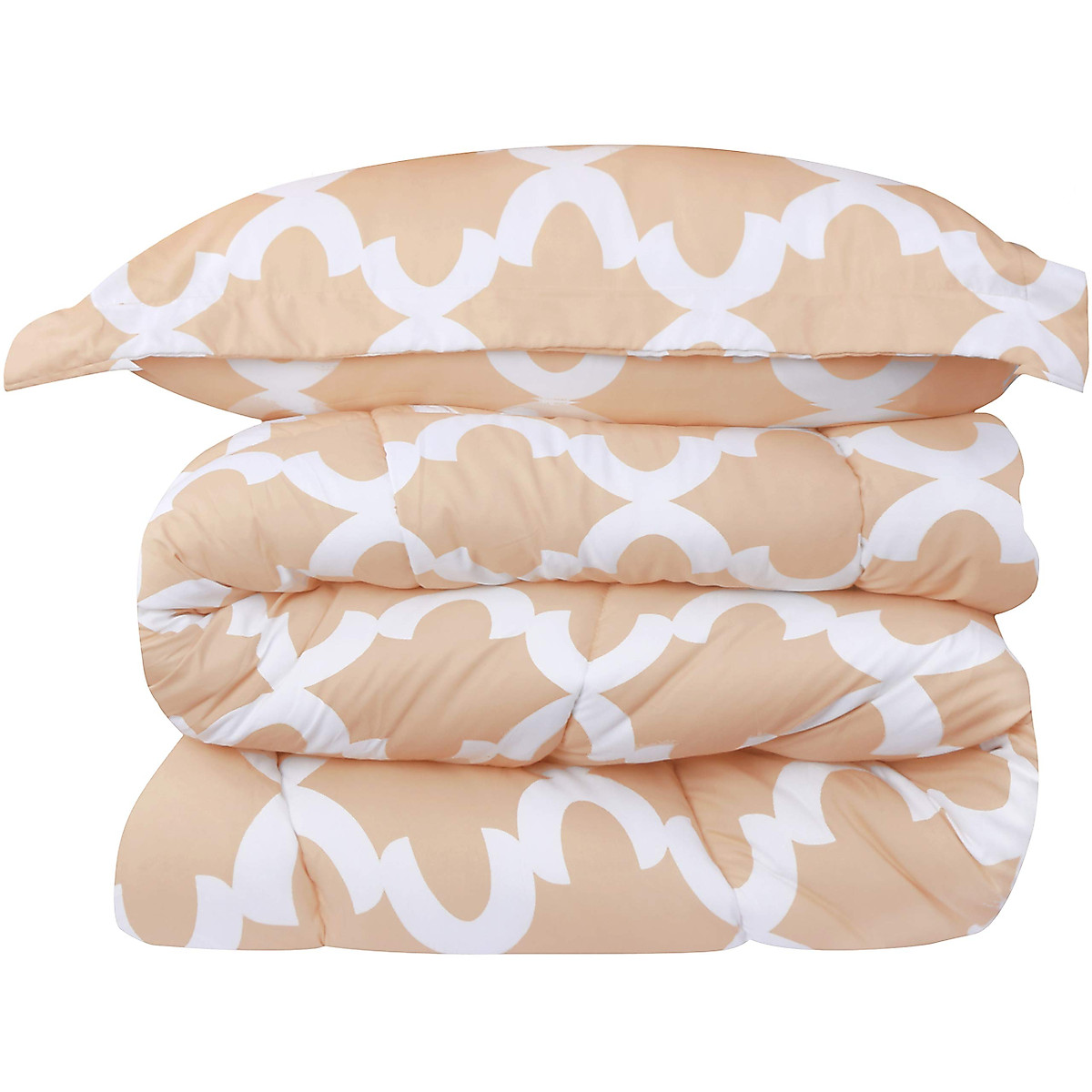 Utopia Bedding - Comforter Set with 1 Pillow Sham - 2 Pieces Bedding Comforter Sets - Down Alternative Comforter - Soft and Comfortable - Machine Washable, Beige, Twin