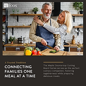 John Boos Block KNEB23 Maple Wood Countertop Reversible Edge Grain Cutting Board with Gravy Groove, 23.75 Inches x 17.25 Inches x 1.25 Inches