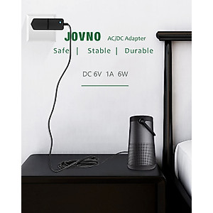 JOVNO 6V 1A DC Power Supply, AC to DC 6 Volt 1Amp 0.8A 0.5A 450mA Adapter Cord with 5.5x2.5mm Tip, for Arm Monitor Soap Dispensers Trash Can Doorbell Alarm Shaver Lamp Clock Baby Monitor/Swing